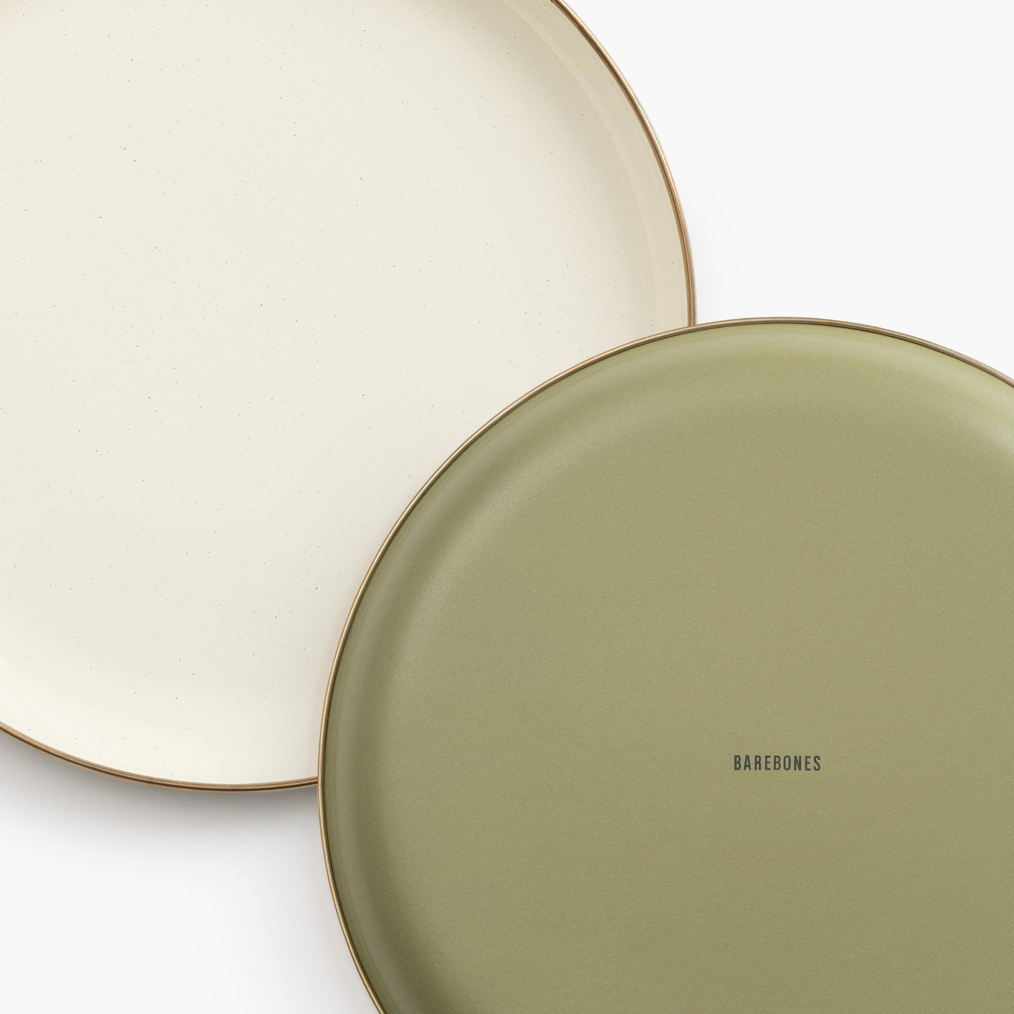 Barebones Enamelware 2-Tone Dining Collection - Olive Drab