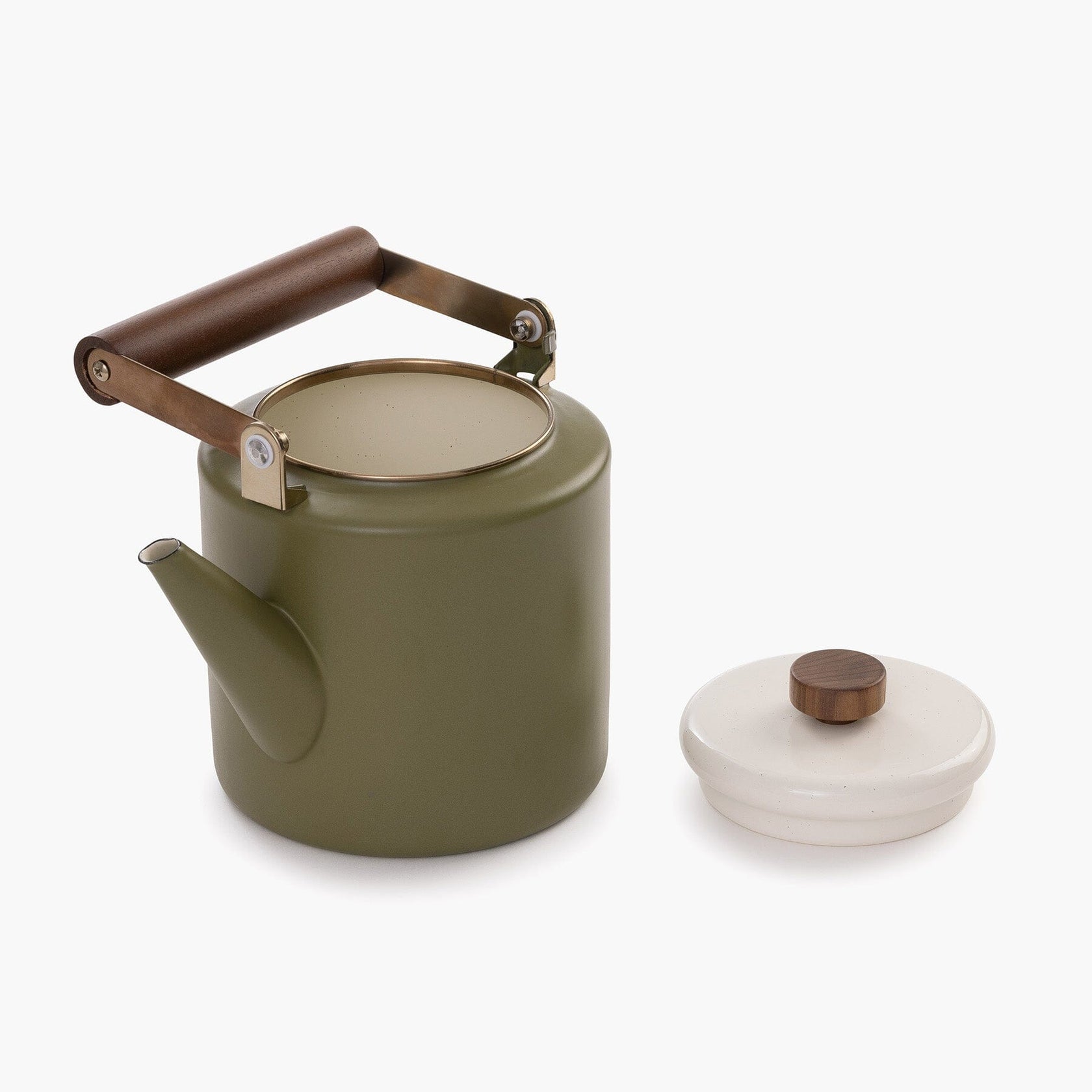 Enamel Kettle, 2-Tone Olive Drab – Barebones