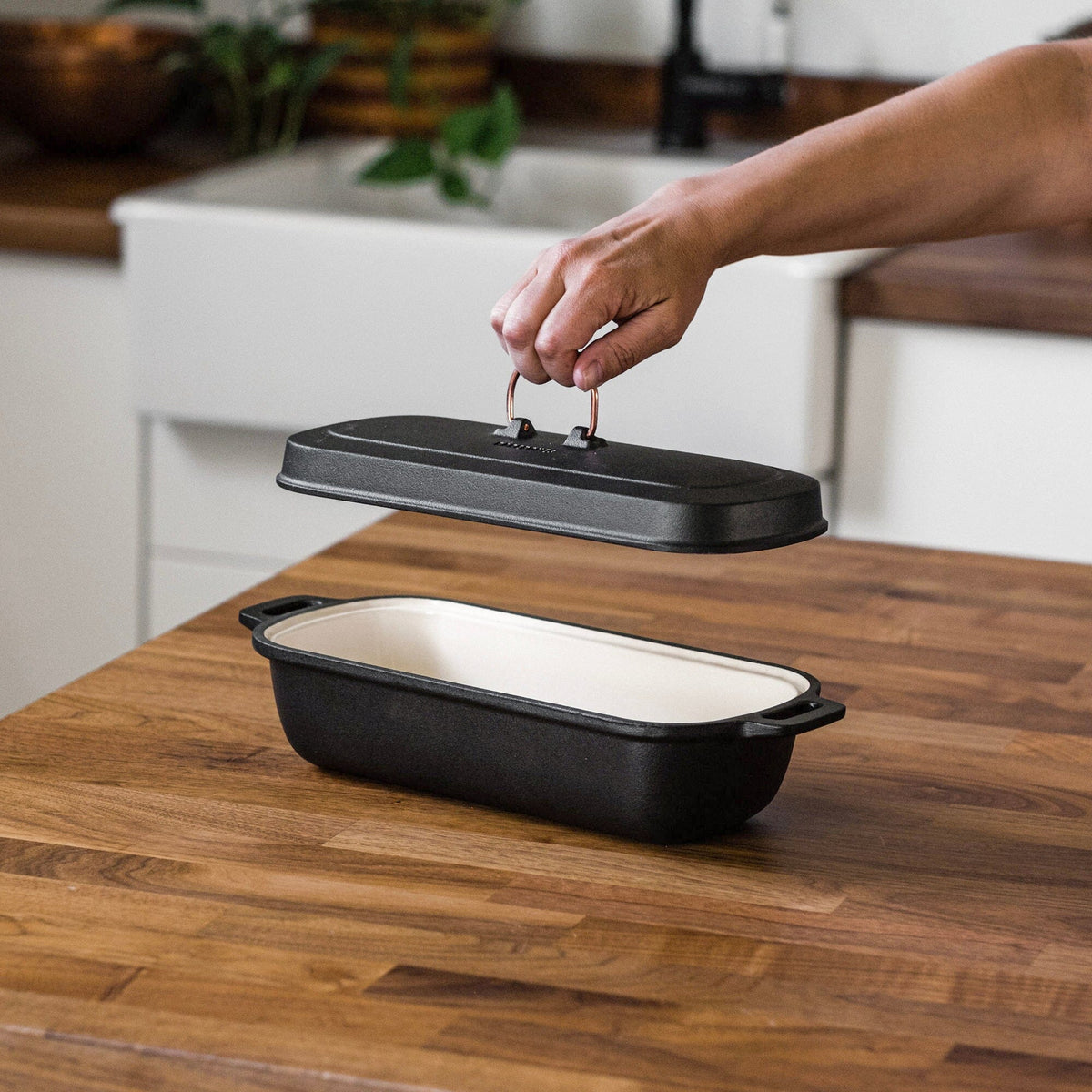 Barebones Enamel Lined Cast Iron Baking Pan | Nonstick Casserole Dish