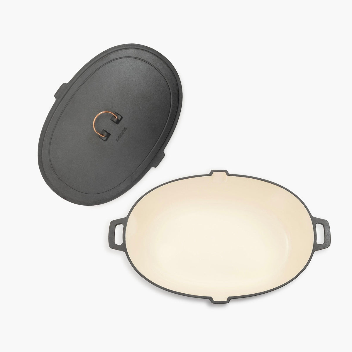 Barebones Enamel Lined Cast Iron Roaster | Enamel Roasting Pan