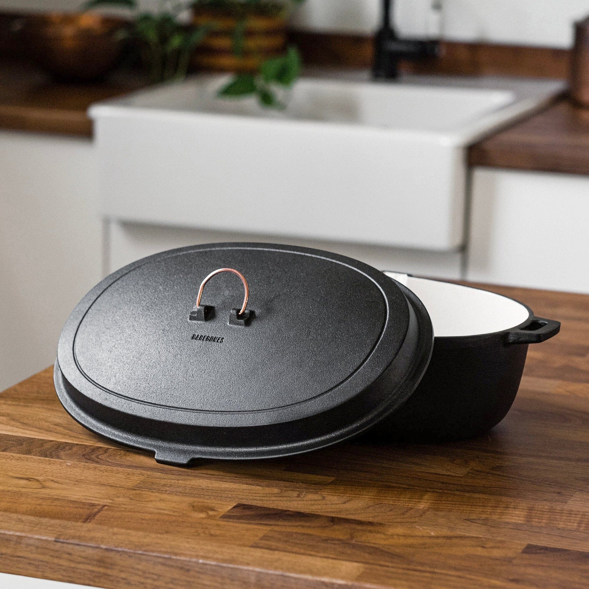 Barebones Enamel Lined Cast Iron Roaster | Enamel Roasting Pan