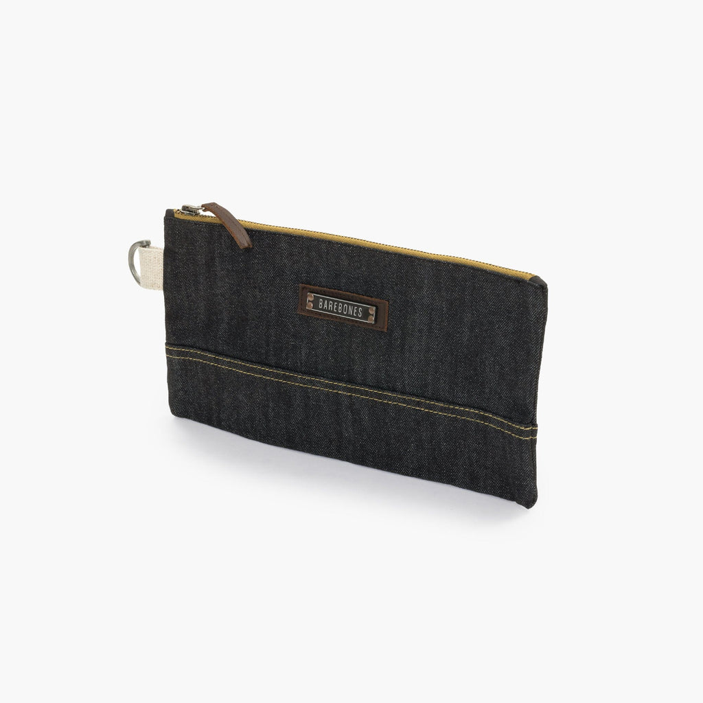 Barebones Neelum Zipper Pouch | Waxed Denim Zip Bag
