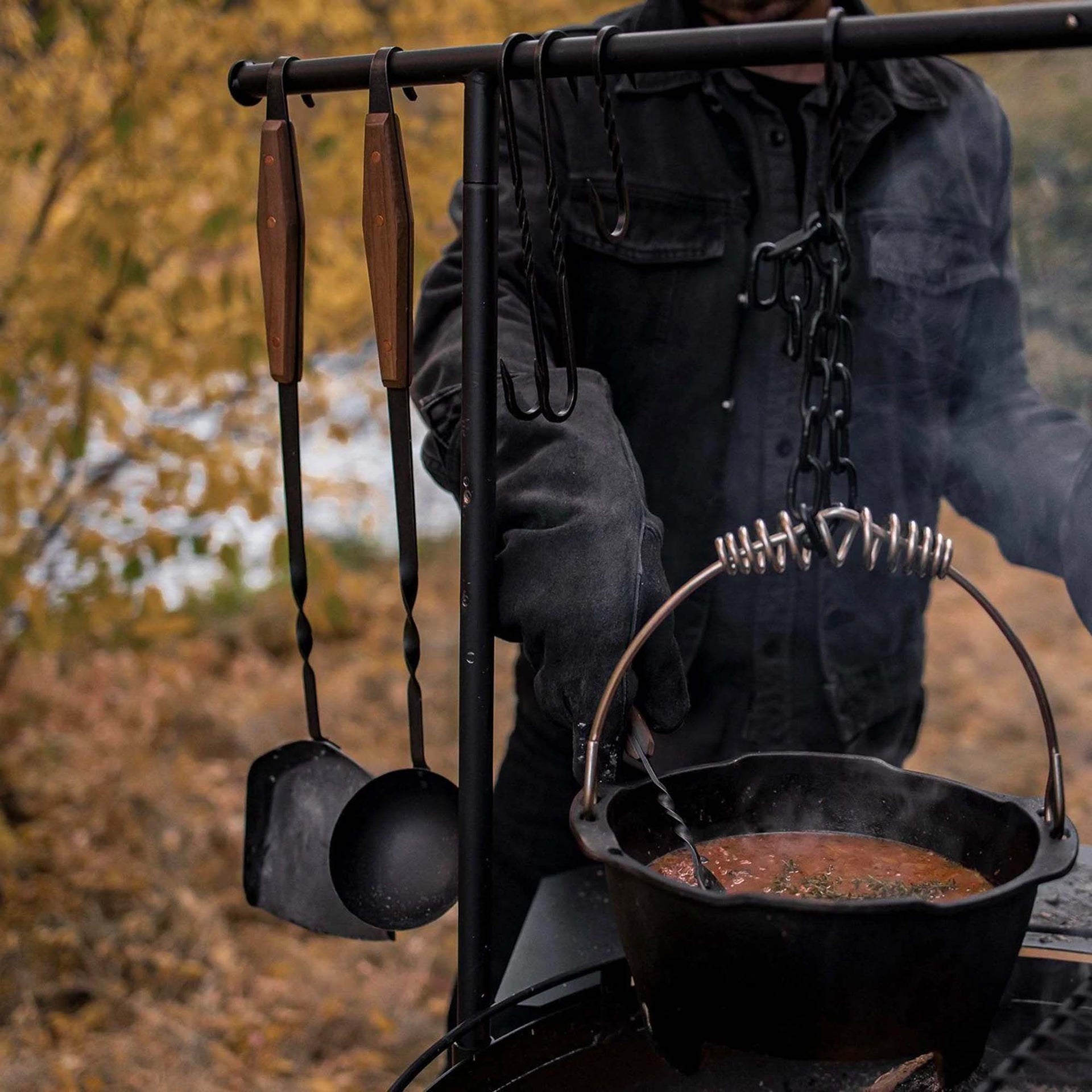 Barebones Cowboy Grill S-Hook and Chain Kit | Hanging Cookware