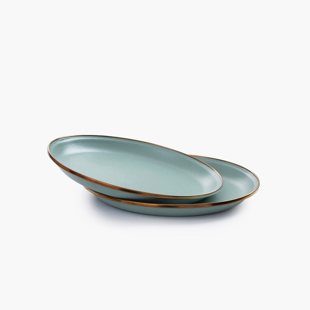 Barebones Enamelware Dining Collection - Mint Enamelware Dishes