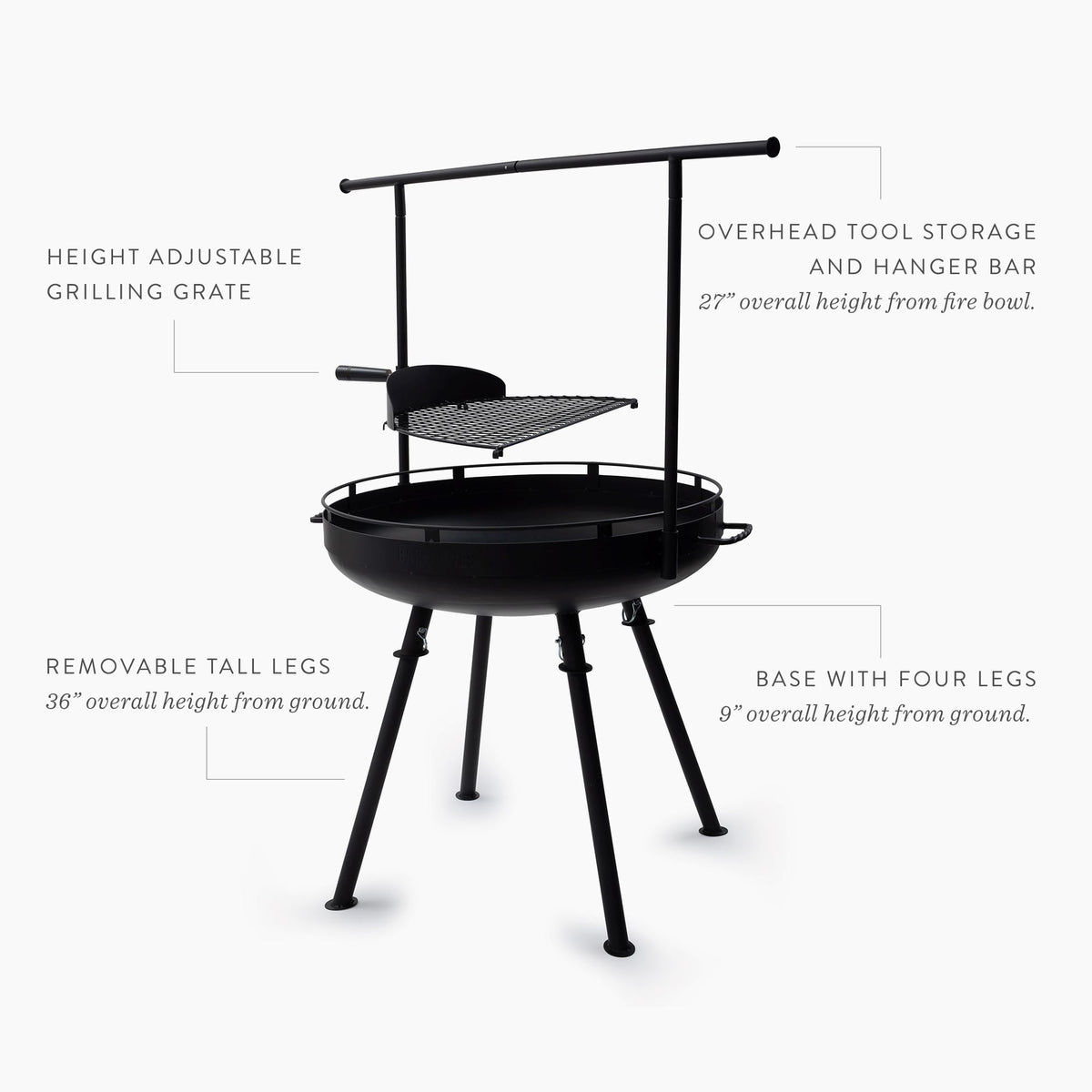 Barebones 30" Cowboy Fire Pit Grill