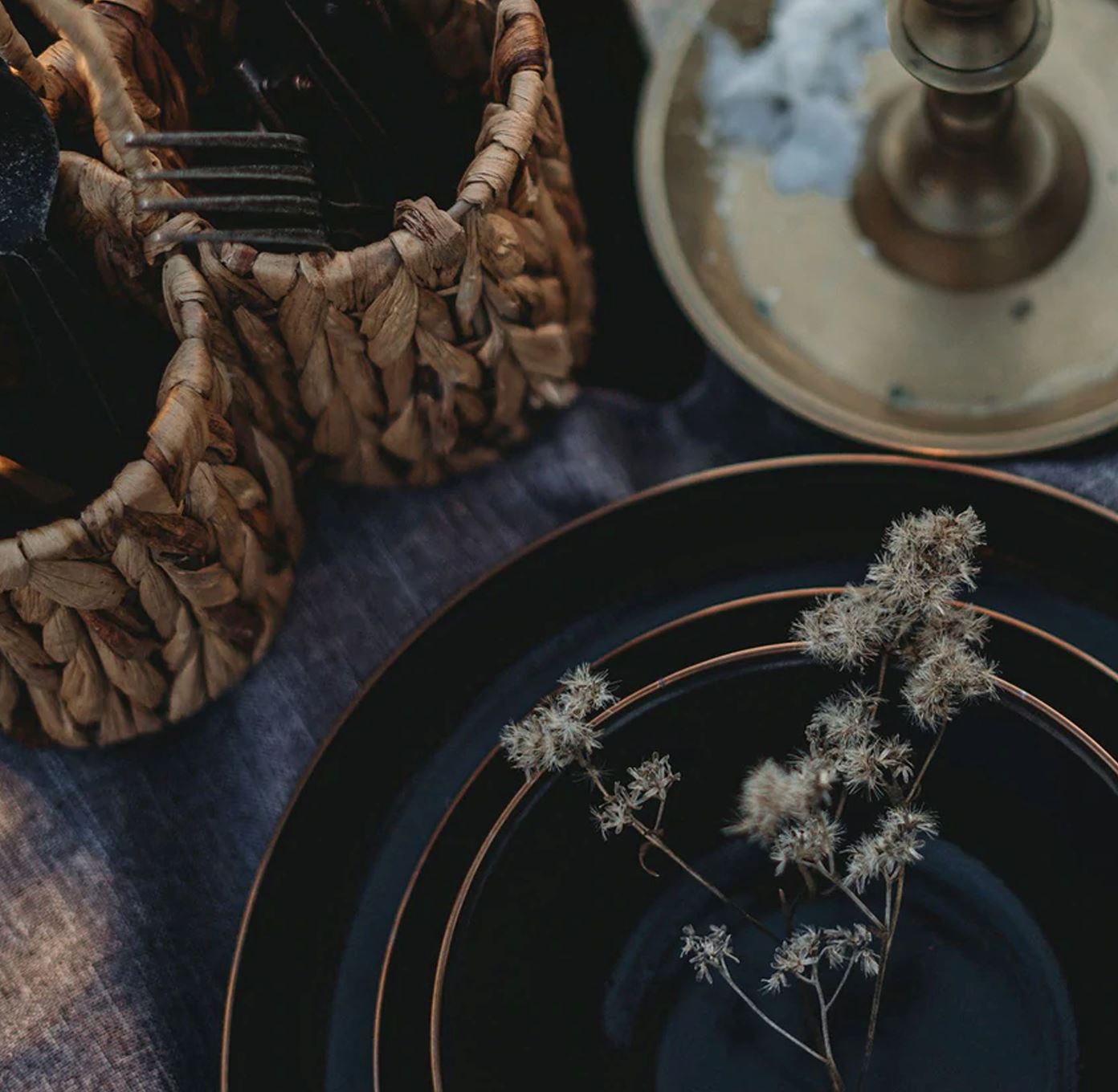 Enamelware Dining Collection - Charcoal Enamelware Dishes – Barebones