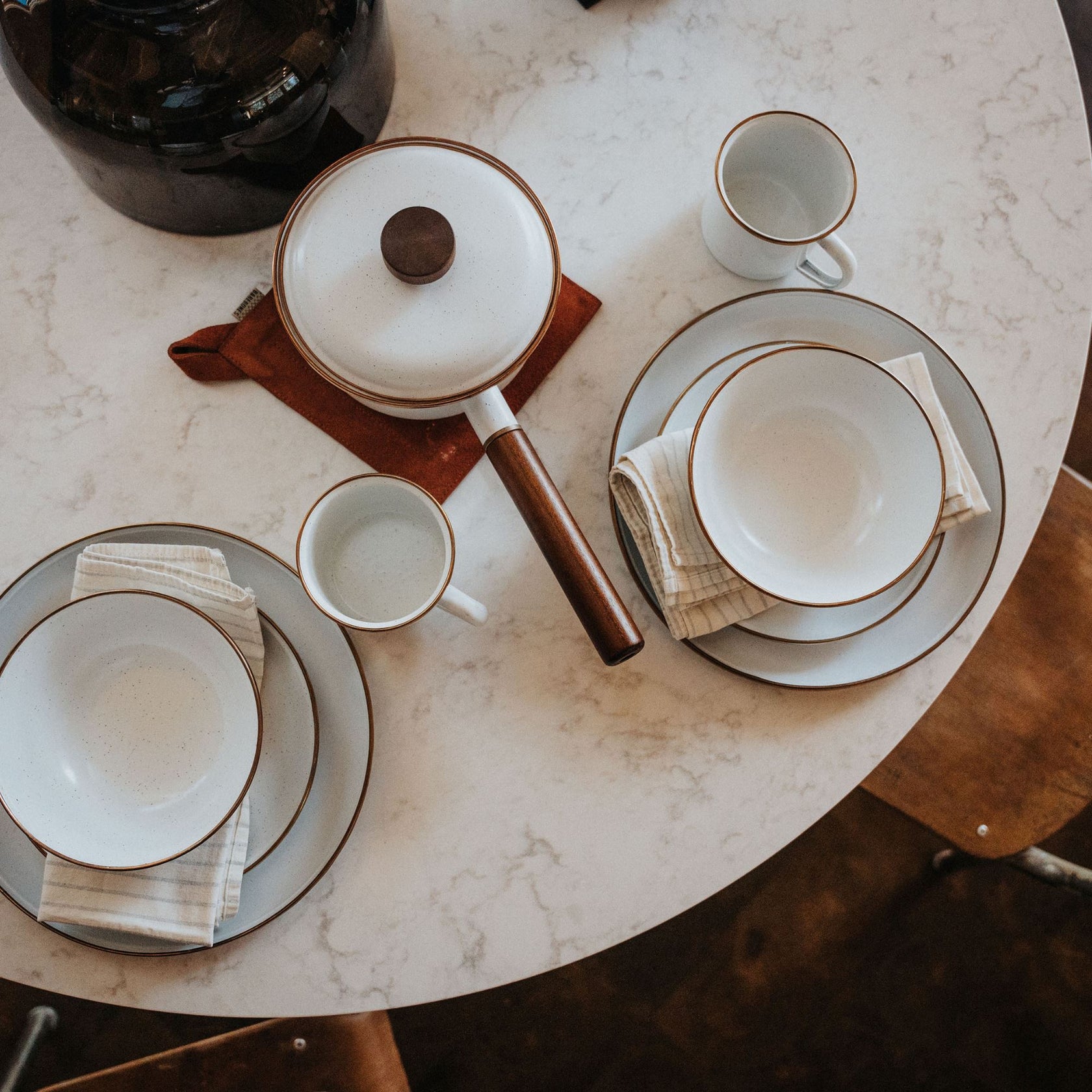 Enamelware Dining Collection - Eggshell Enamelware Dishes – Barebones