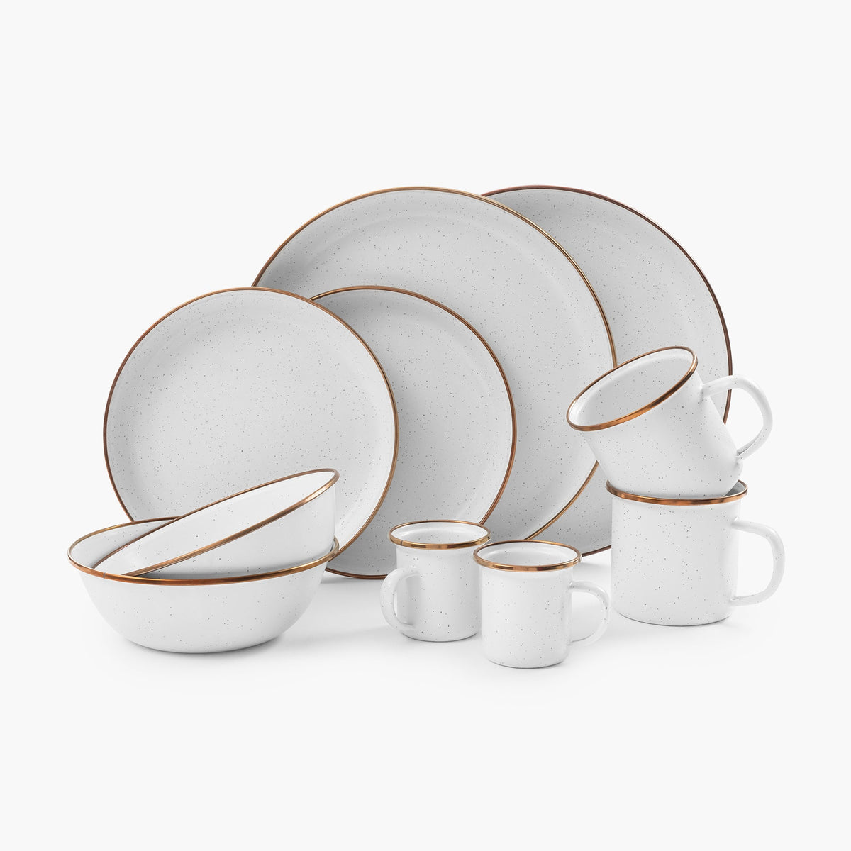 Enamelware Dining Collection - Eggshell Enamelware Dishes – Barebones