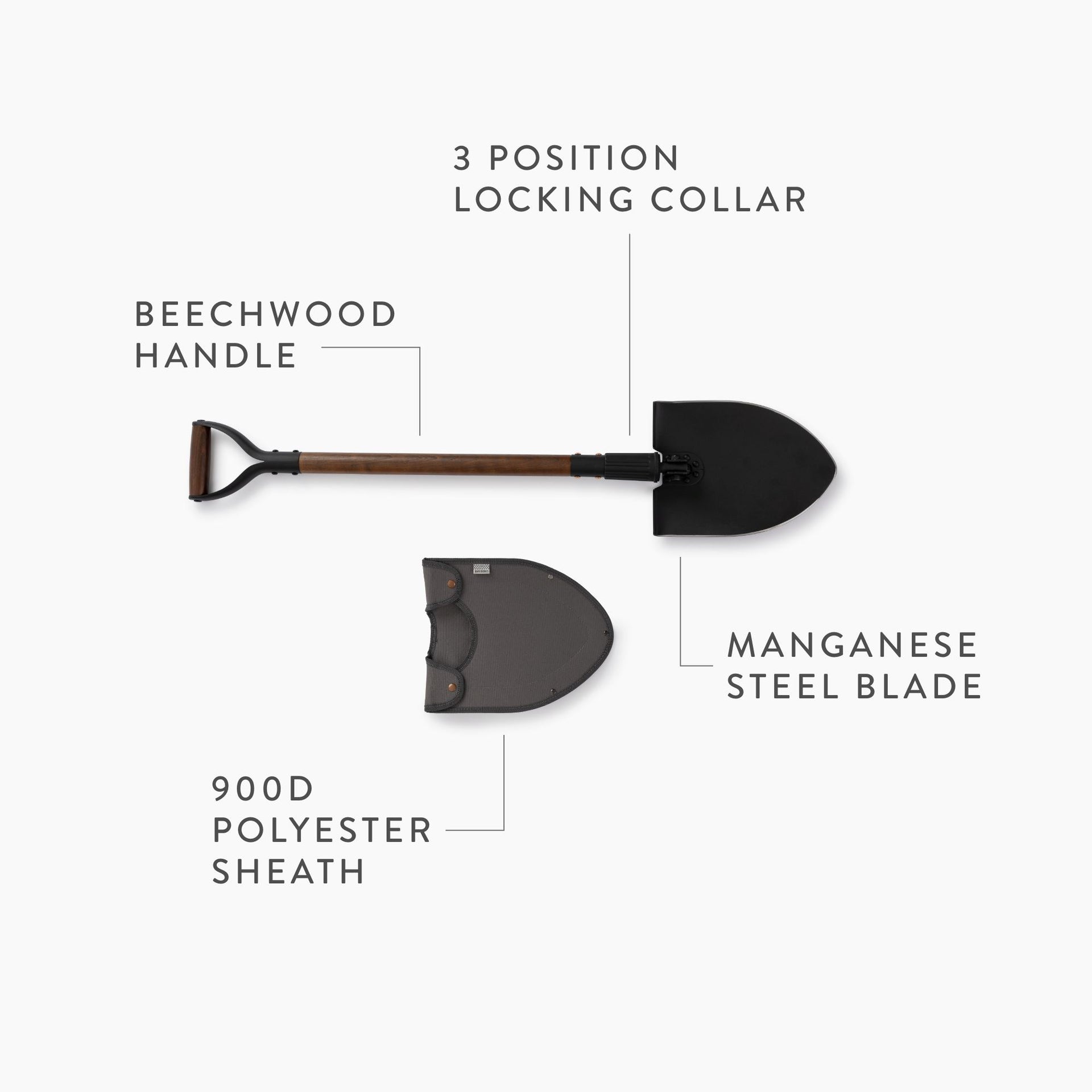 Barebones Folding Shovel - Collapsable For Compact Storage