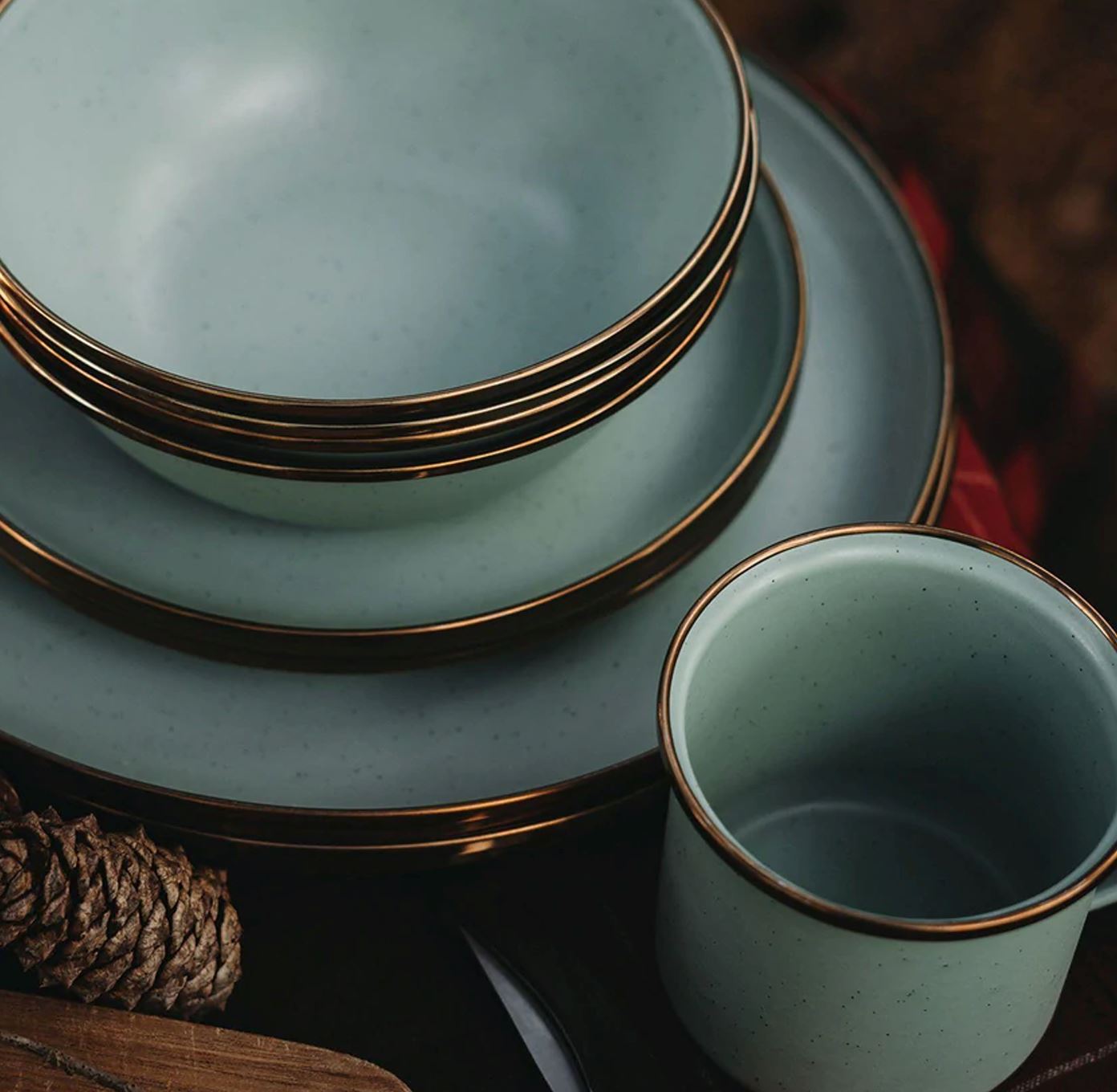 Enamelware Dining Collection - Mint Enamelware Dishes – Barebones