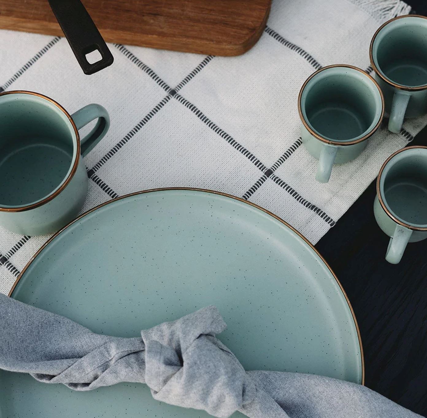 Enamelware Dining Collection - Mint Enamelware Dishes – Barebones