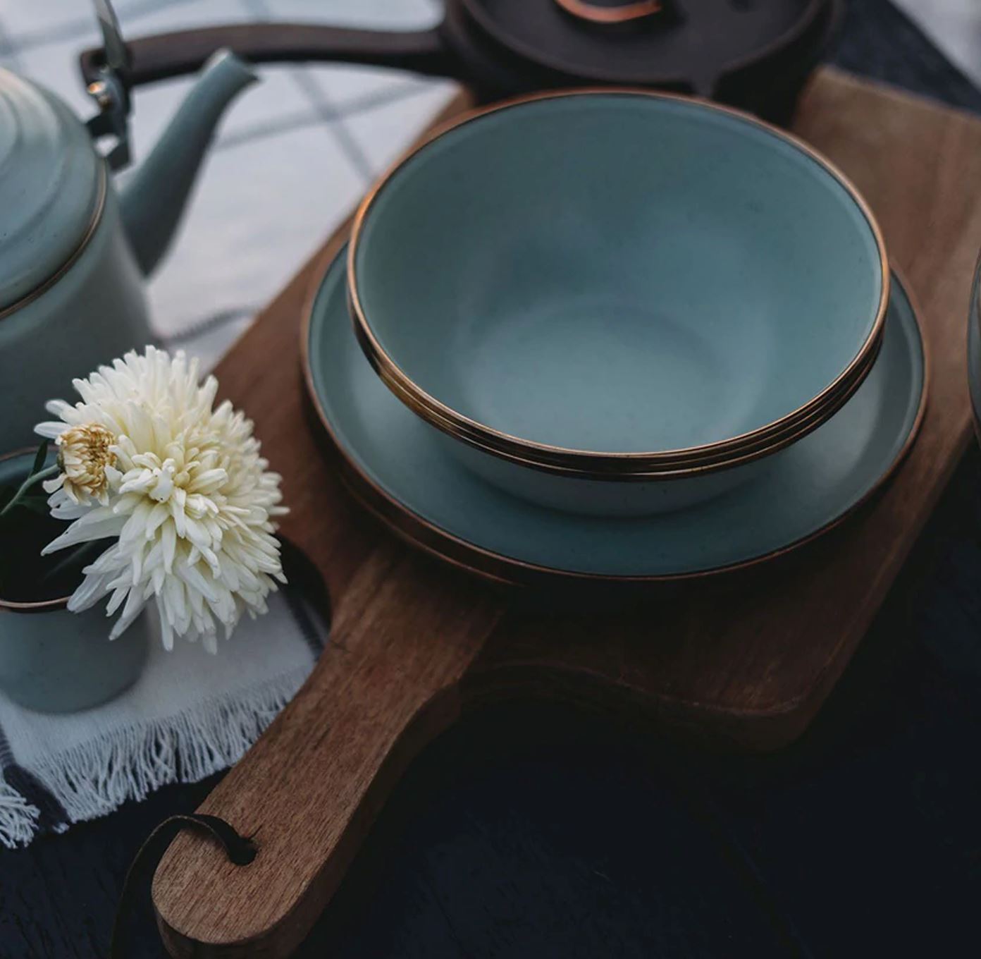 Enamelware Dining Collection - Mint Enamelware Dishes – Barebones