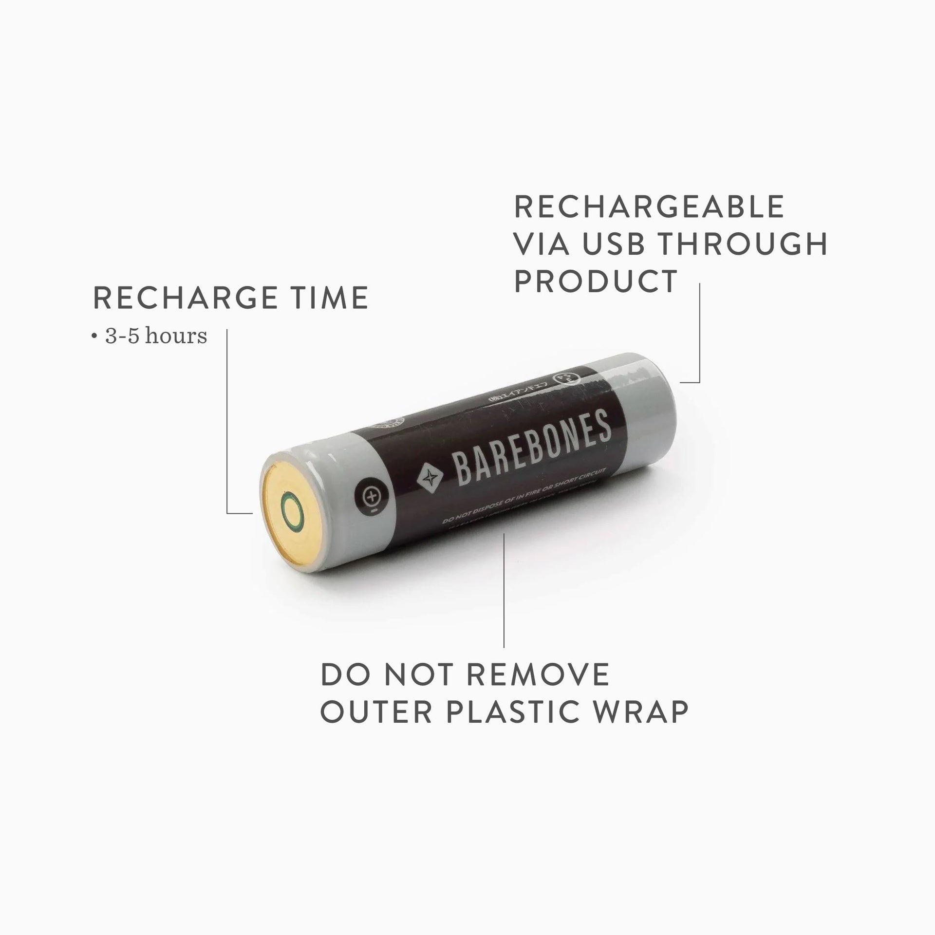 Barebones Replacement Li-ion Battery 18650